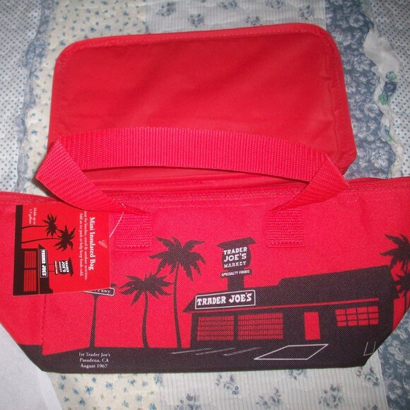 Trader Joe'S | Bags | New Trader Joes Mini Insulated Cooler Bag Red Lunch Tote In Limited ...